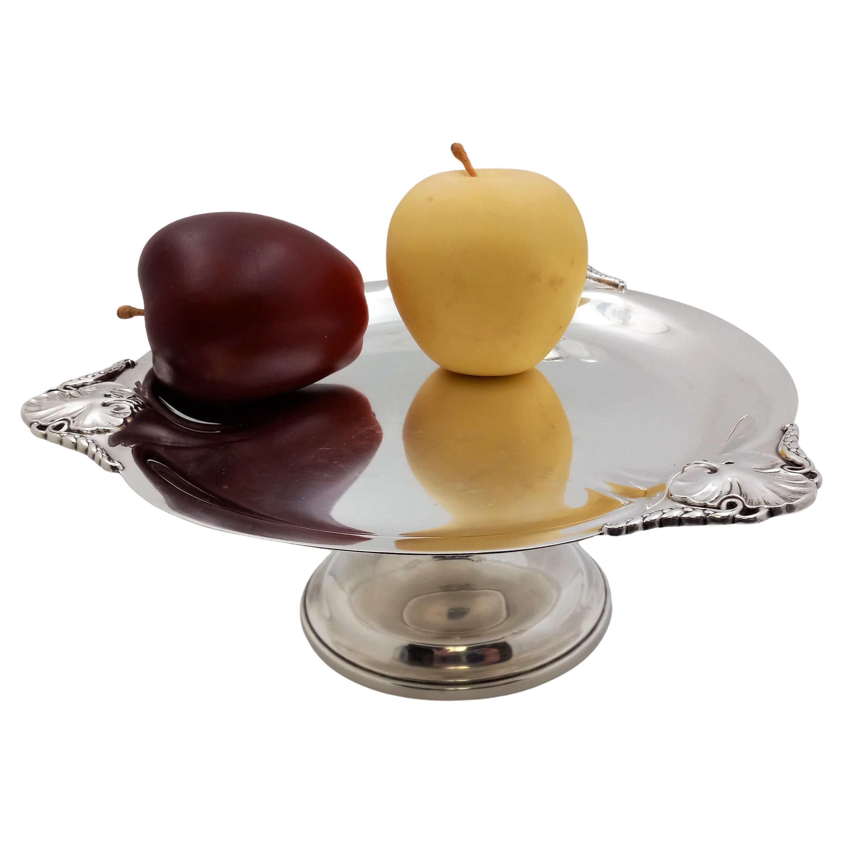 Mid-Century Emerald Green Footed Dish For Sale at 1stDibs