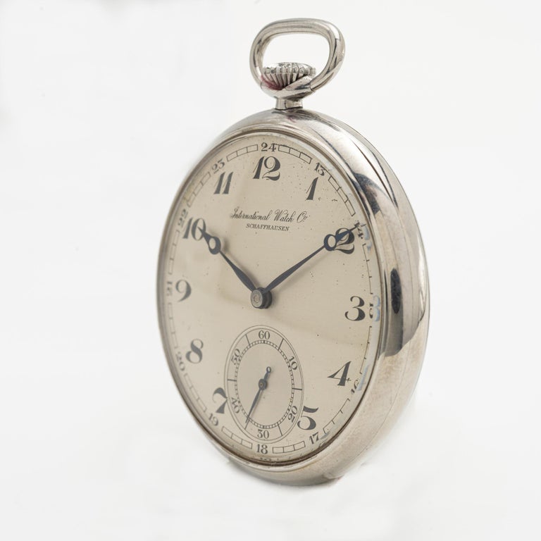 International Watch Co. Stainless Steel Open Face Watch For Sale at 1stDibs