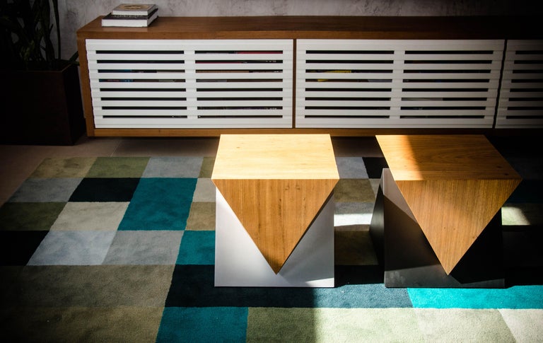 "Intersection" Minimalist Bench or Side Table Made of Freijó and ...