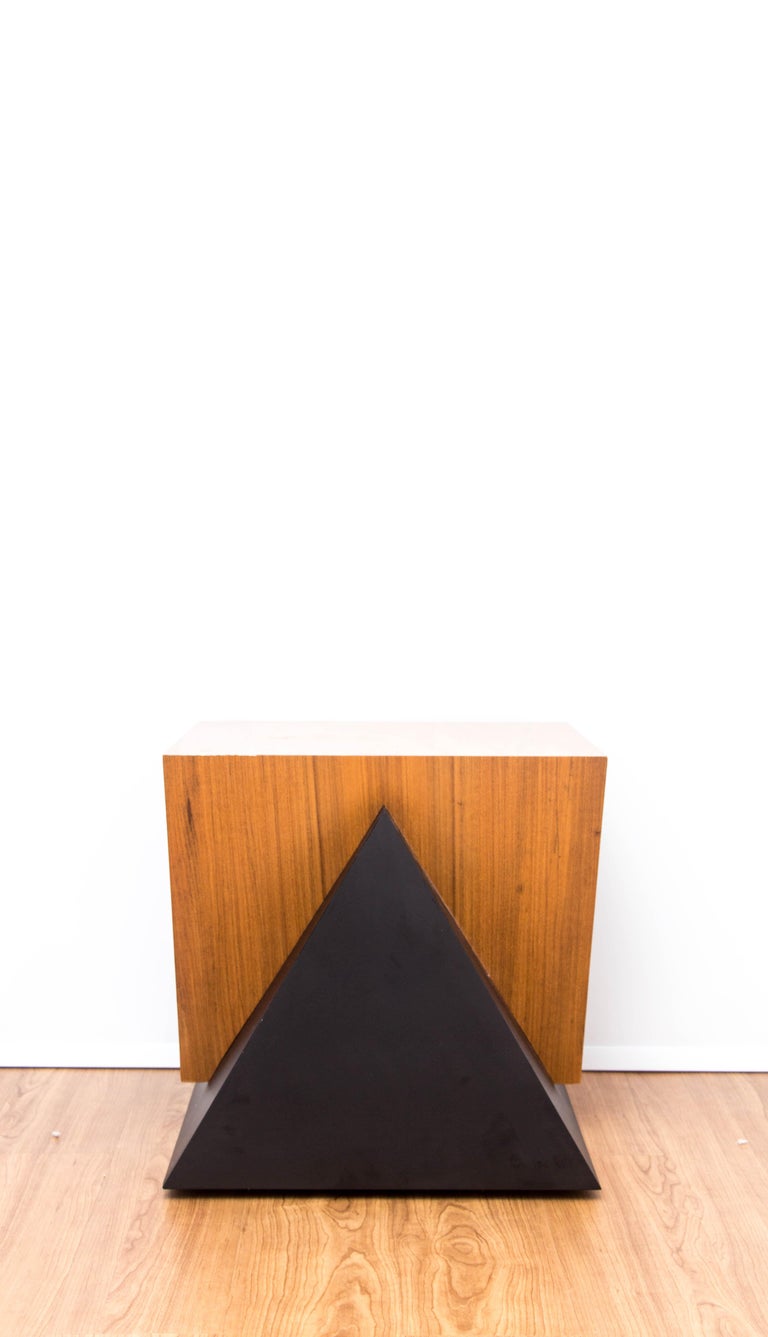 "Intersection" Minimalist Bench or Side Table Made of Freijó and ...