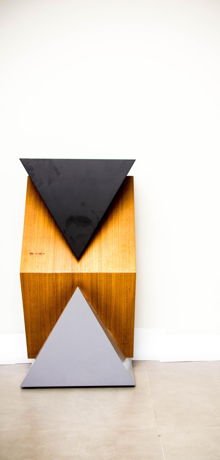 "Intersection" Minimalist Bench or Side Table Made of Freijó and ...