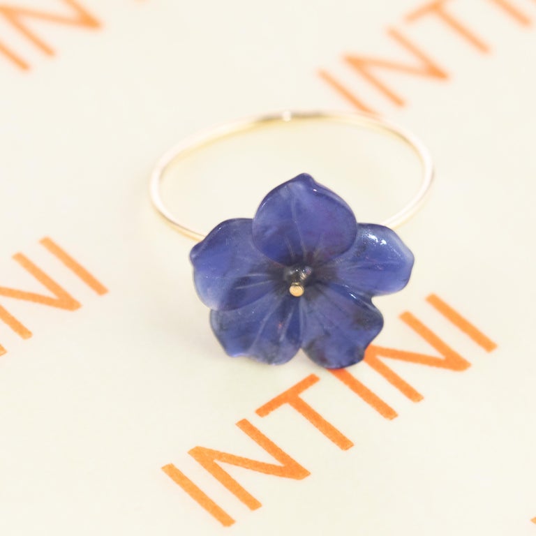 Intini Jewels 18 Karat Gold Lapis Lazuli Flower Spring Italian Handmade ...