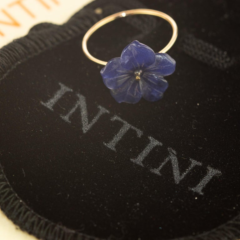 Intini Jewels 18 Karat Gold Lapis Lazuli Flower Spring Italian Handmade ...