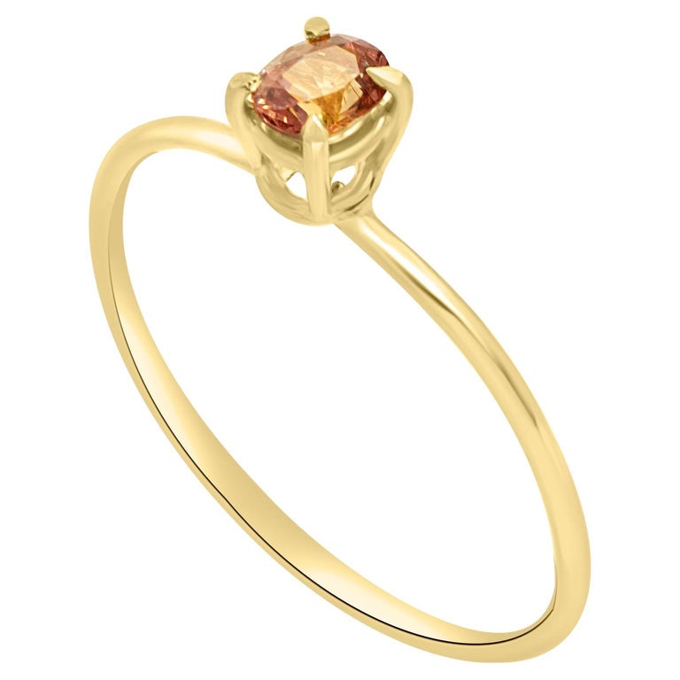 Intini Jewels 18 Karat Yellow Gold Oval Cut Pink Sapphire Cocktail Midi ...