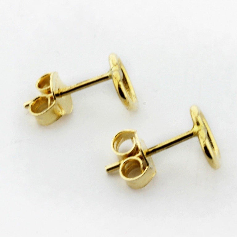Intini Jewels Heart Shape 18 Karat Yellow Gold Stud Romantic Love Deco ...