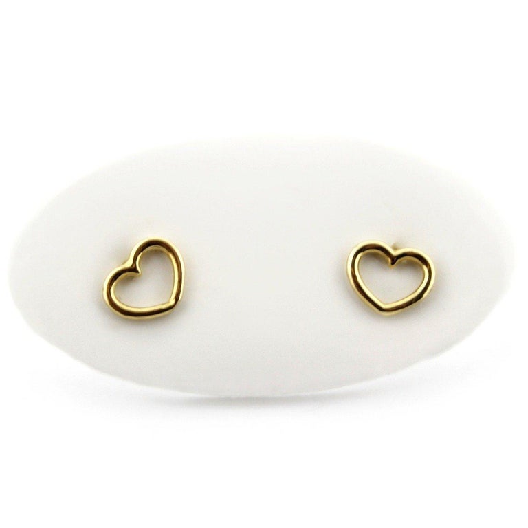Intini Jewels Heart Shape 18 Karat Yellow Gold Stud Romantic Love Deco ...