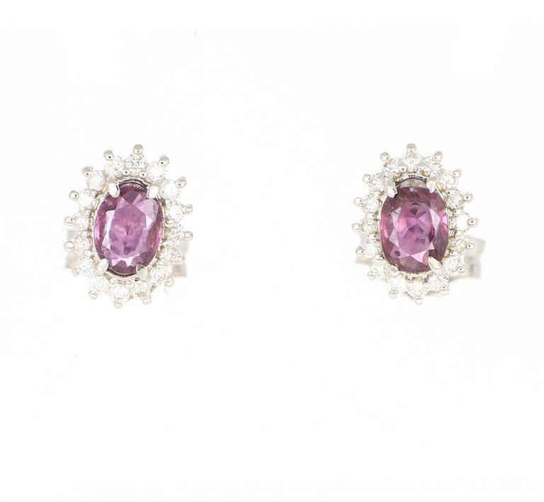 Intini Jewels Ruby Diamonds 18 Karat White Gold Stud Romantic Deco ...