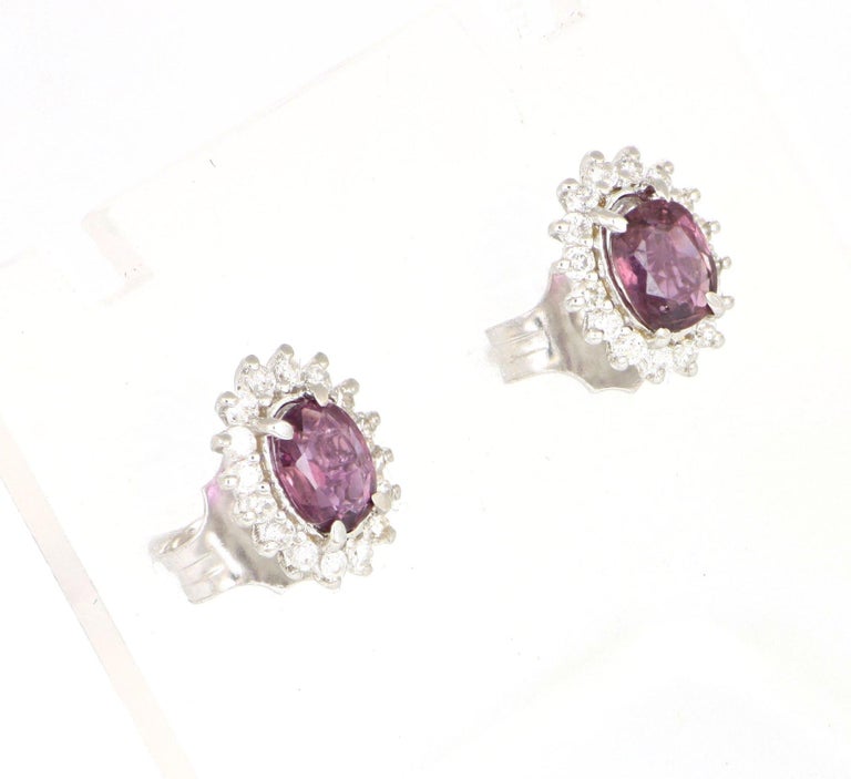 Intini Jewels Ruby Diamonds 18 Karat White Gold Stud Romantic Deco ...