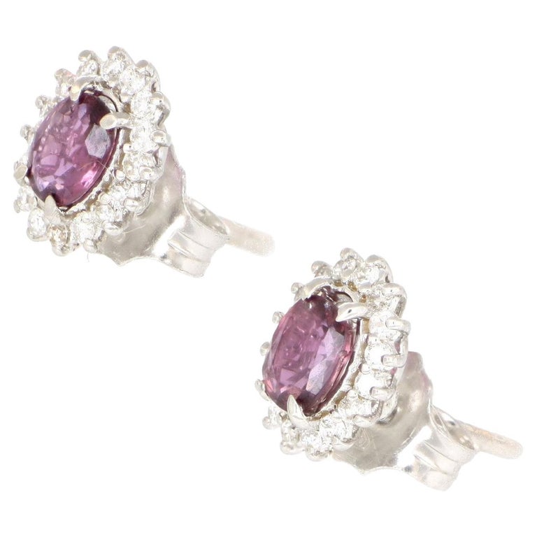 Intini Jewels Ruby Diamonds 18 Karat White Gold Stud Romantic Deco ...