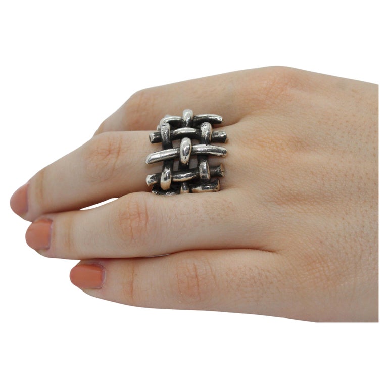 "Intreccio" Ring Sterling Silver, Handcrafted, Italy at 1stDibs