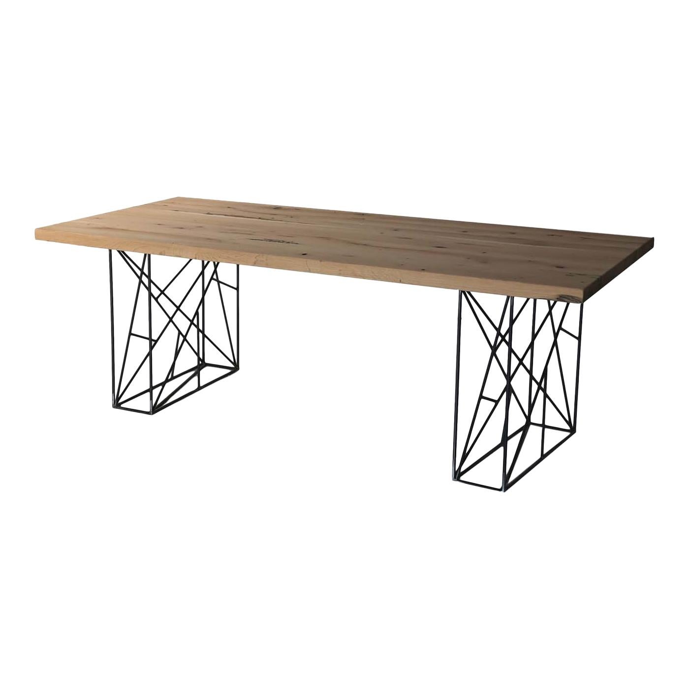 Diamante Table in Iron and Oak For Sale at 1stDibs