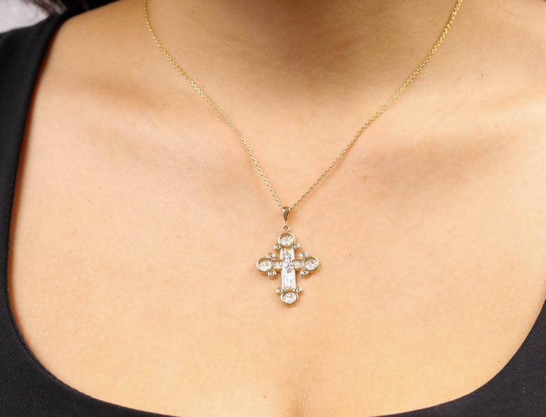 Intricate Cross Pendant 14 Karat Yellow Gold Charm 2.9 grams Solid Gold ...