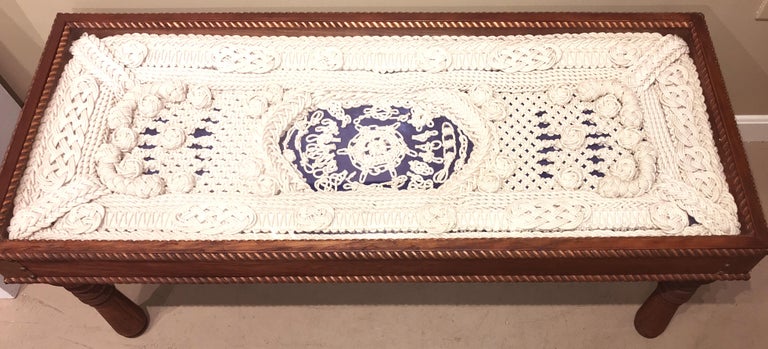 Intricate Rope Work Nautical Coffee Table in the Style of Clifford M ...