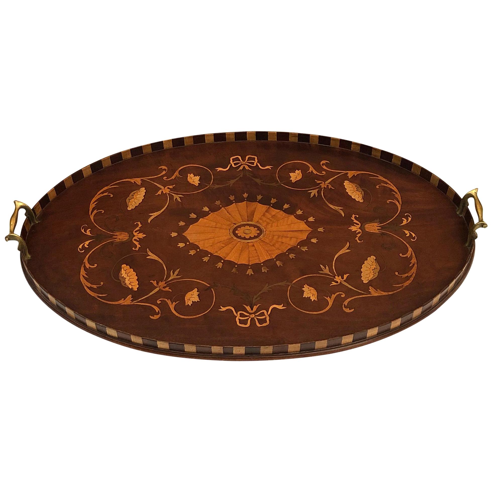 Well-Carved German Black Forest Rectangular Wooden Tray For Sale at 1stDibs