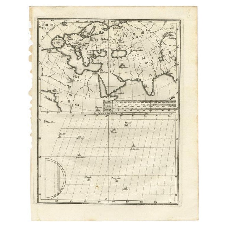 Intriguing Antique Map of Europe, the Middle East and Africa by Scherer ...