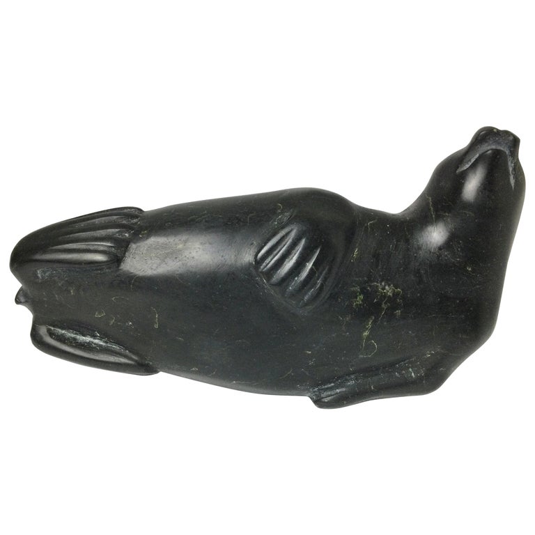 Inuit Eskimo Stone Carving of Seal at 1stDibs | inuit seal carving