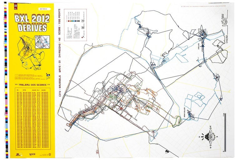 Invader - INVADER BXL 2012 Derives (Brussels Map) Signed Limited ...