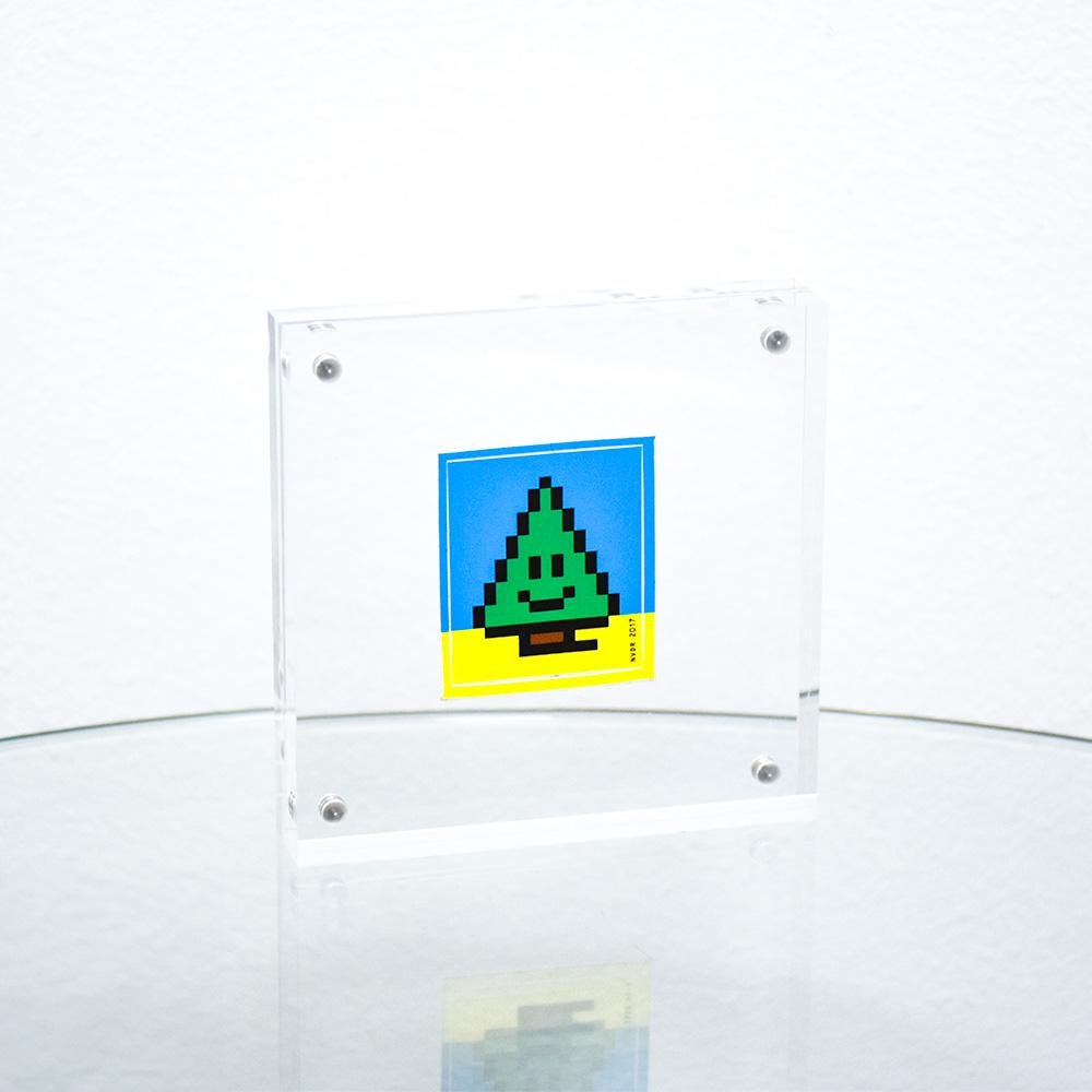 Invader - Invader Happy Tree Sticker (Framed) For Sale at 1stDibs
