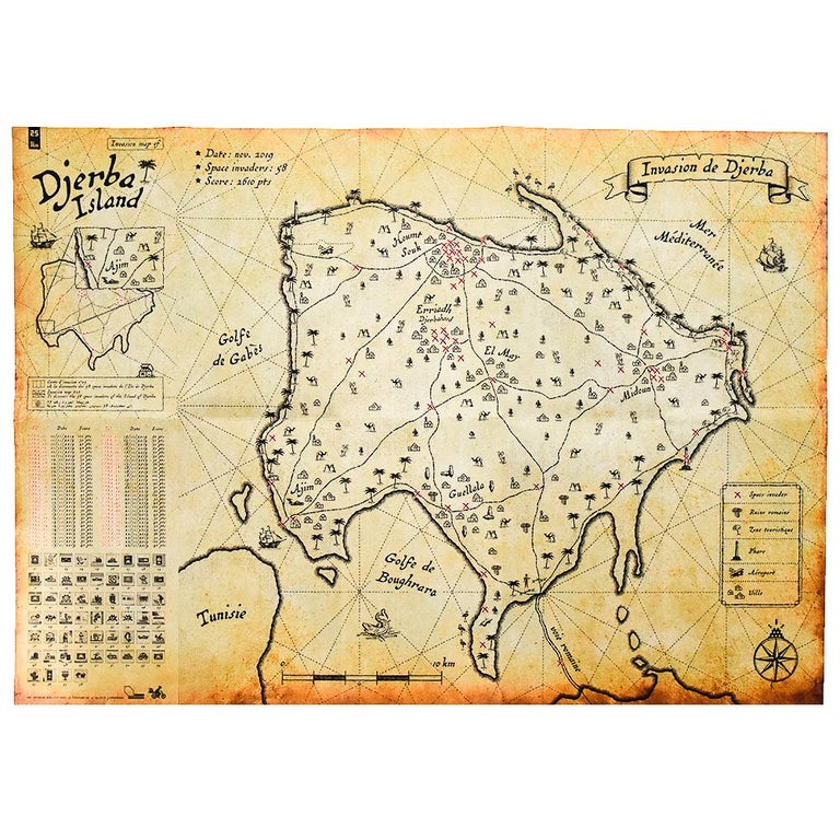 Invader - INVADER Invasion Map of Djerba Island (Djerba Map Folded) For ...