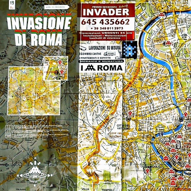 Invader – INVADER Invasione di Roma (Romische Karte) Limitierte Auflage ...