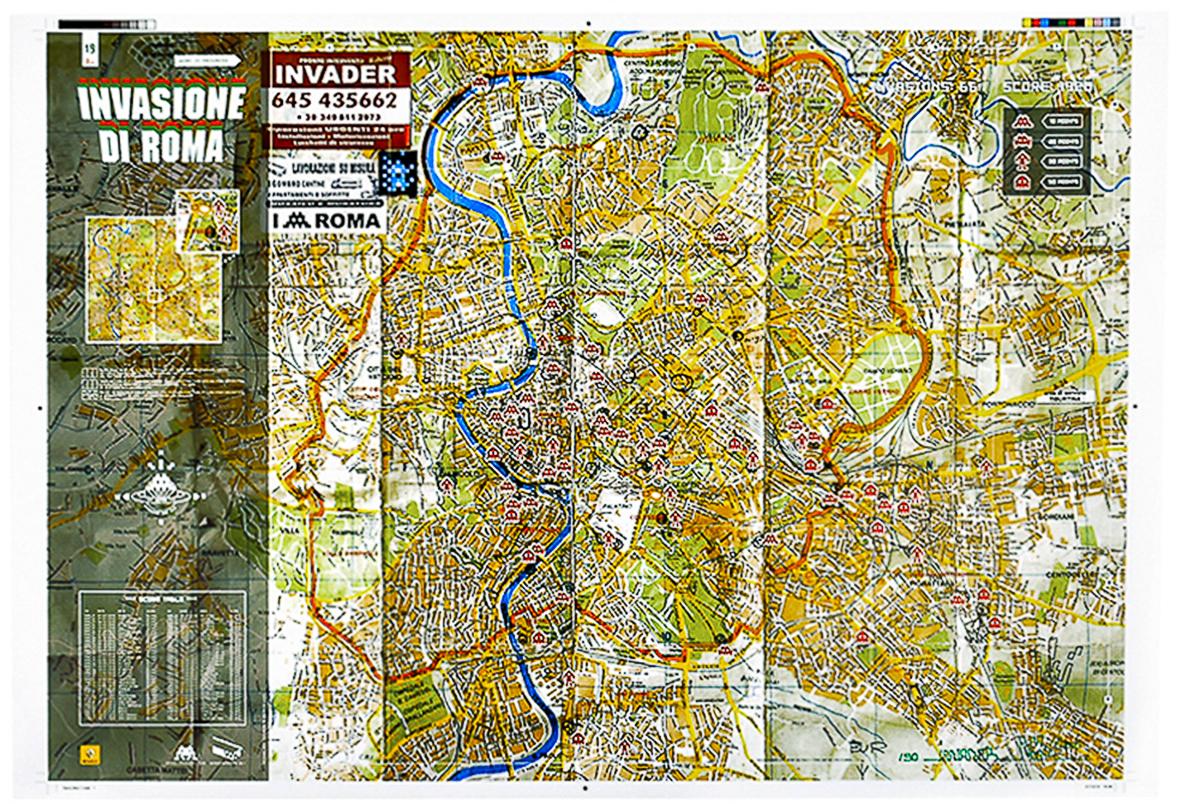 Invader - INVADER Invasione di Roma (Rome Map) Limited Edition Signed ...