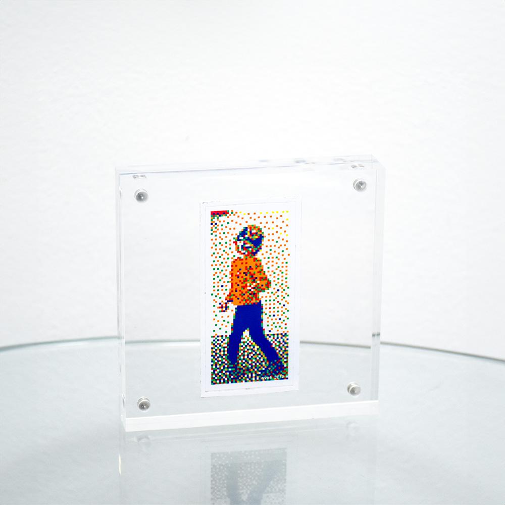 Invader - Invader Mosaic Person Sticker (Framed) For Sale at 1stDibs