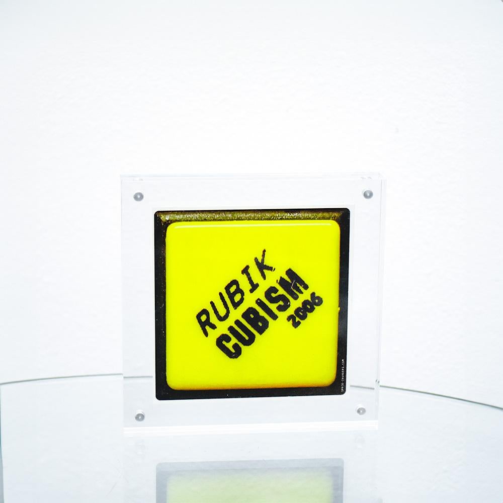 Invader - Invader Rubik Cubism Sticker (Framed) For Sale at 1stDibs
