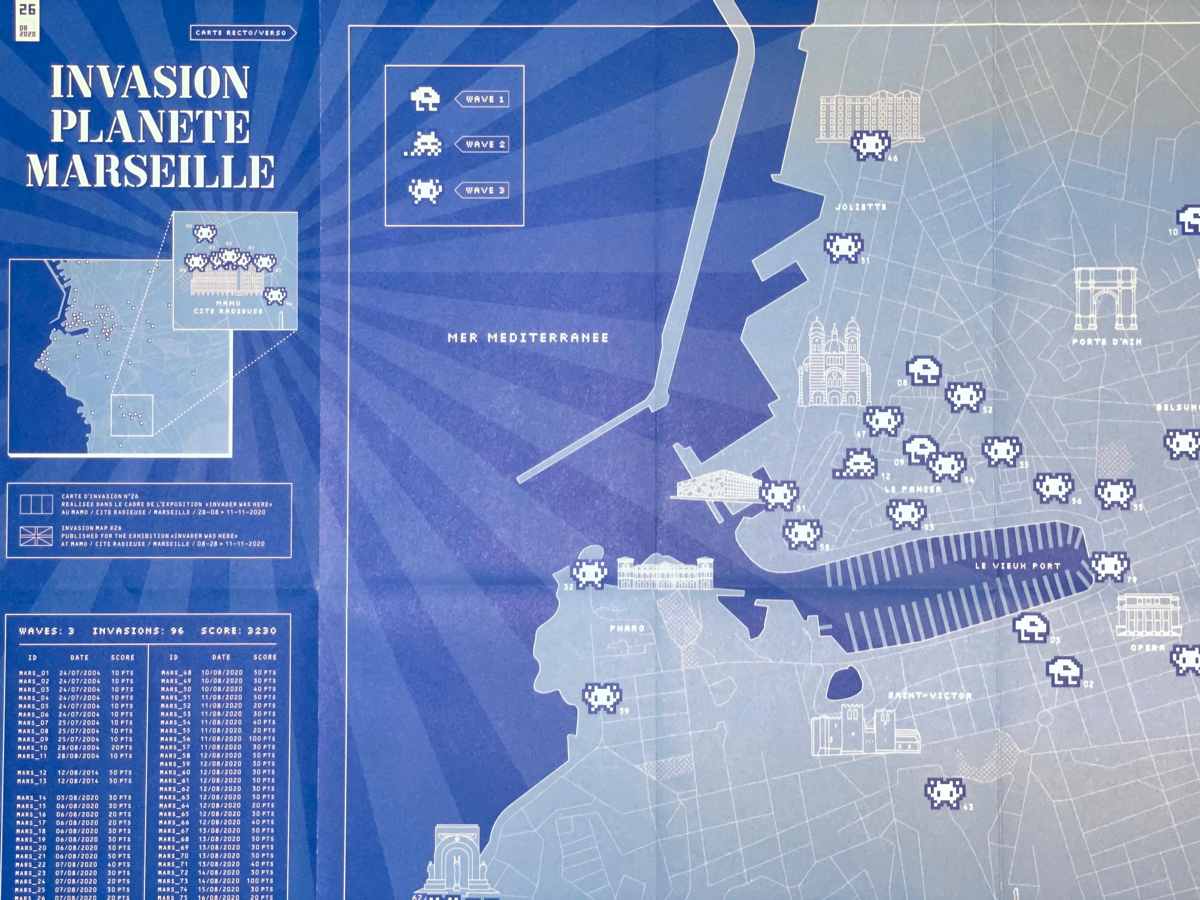 Invader - Invader Was Here INVASION PLANÈTE MARSEILLE Map PRINT SPACE ...