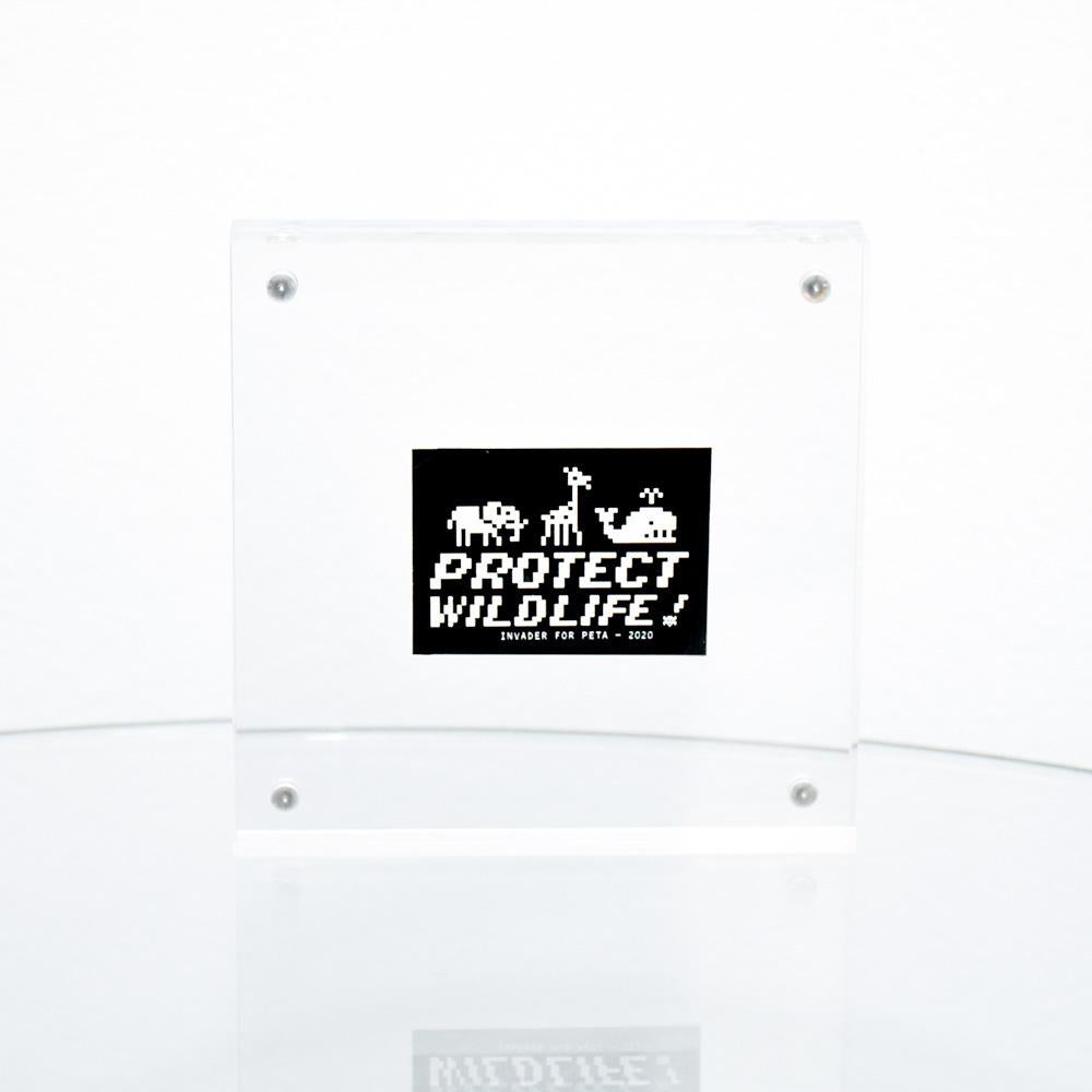 Invader - Invader x PETA Protect Wildlife Sticker (Framed) For Sale at ...