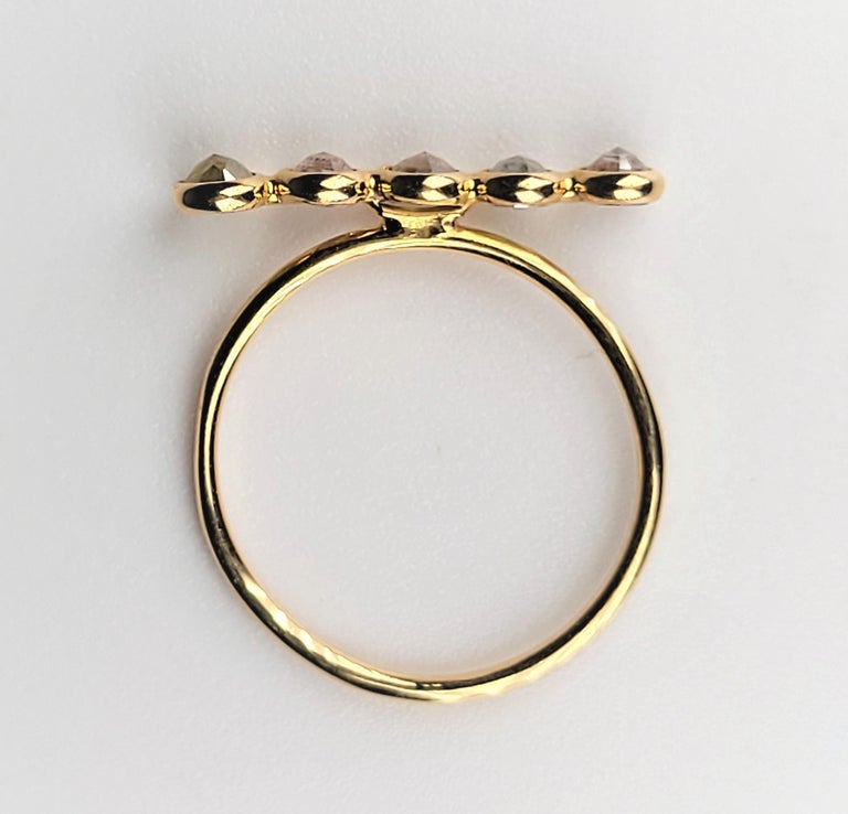 Inverted Diamond Ring in 18 Karat Yellow Gold For Sale at 1stDibs