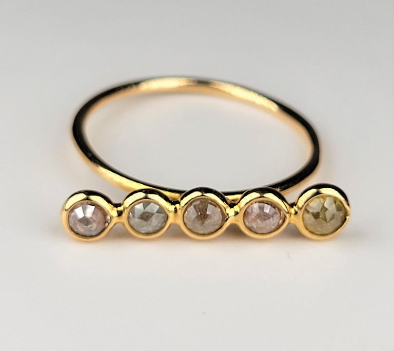 Inverted Diamond Ring in 18 Karat Yellow Gold For Sale at 1stDibs
