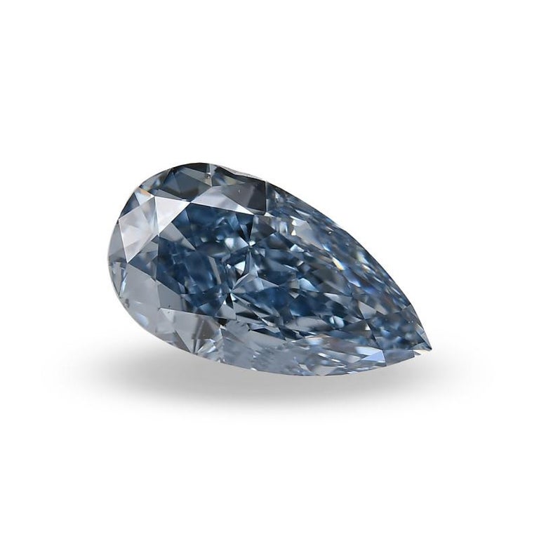 GIA Certified 1.01 Carat Fancy Vivid Blue Pear Cut Diamond VS For Sale ...