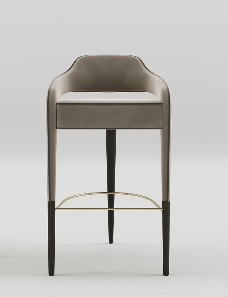 INVICTA Bar Stool with solid wood rear leg For Sale at 1stDibs