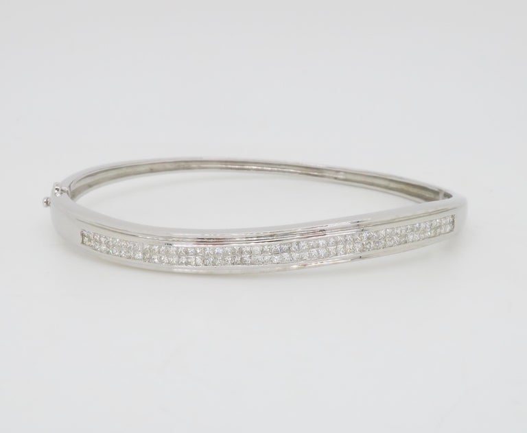 Invisible Set Diamond Bangle Bracelet For Sale at 1stDibs