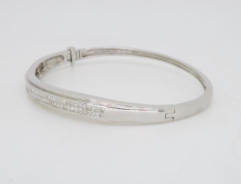 Invisible Set Diamond Bangle Bracelet For Sale at 1stDibs