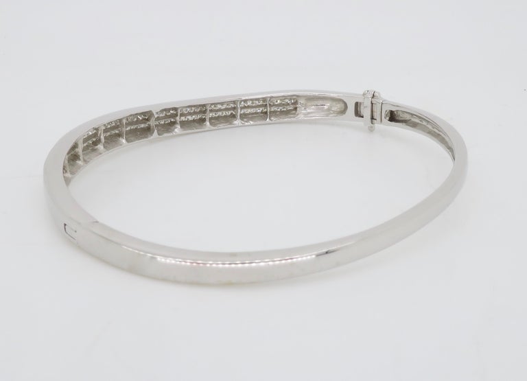 Invisible Set Diamond Bangle Bracelet For Sale at 1stDibs