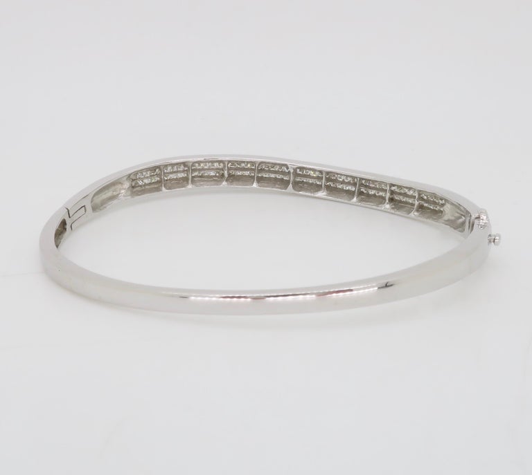 Invisible Set Diamond Bangle Bracelet For Sale at 1stDibs