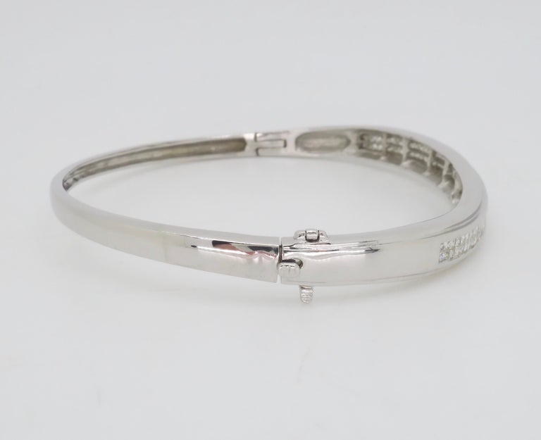 Invisible Set Diamond Bangle Bracelet For Sale at 1stDibs