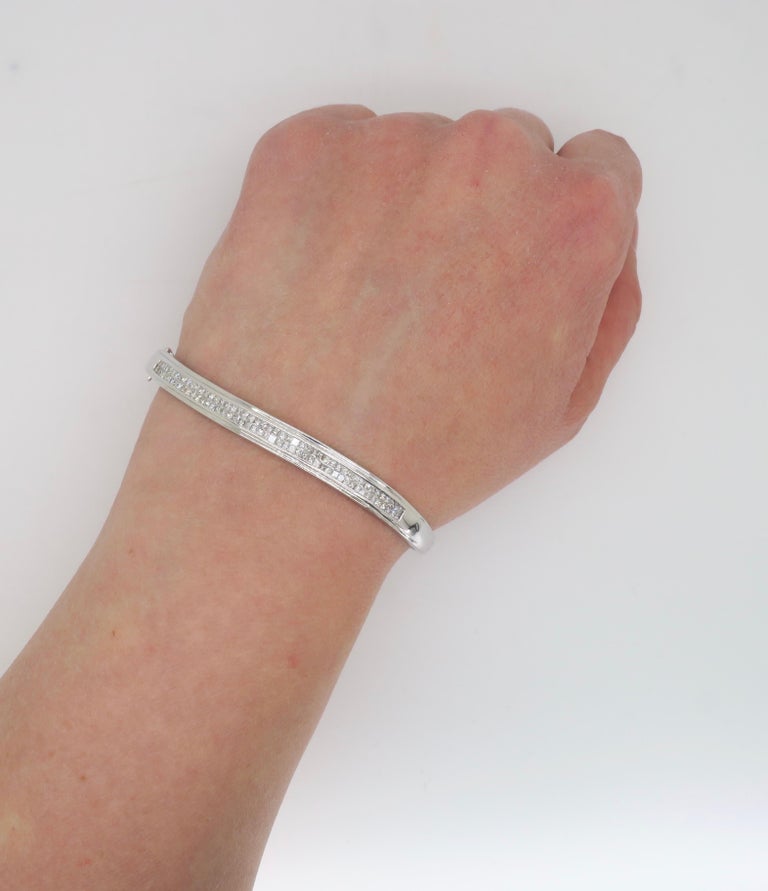 Invisible Set Diamond Bangle Bracelet For Sale at 1stDibs
