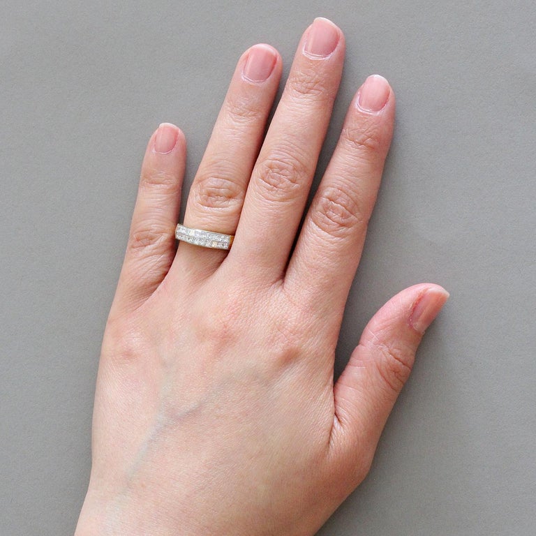 Invisible Set Diamond Gold Ring For Sale at 1stDibs