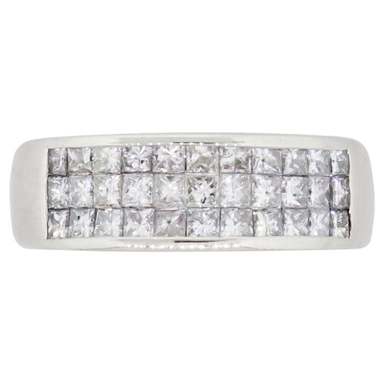 Invisible Set Princess Cut Diamond Band For Sale at 1stDibs