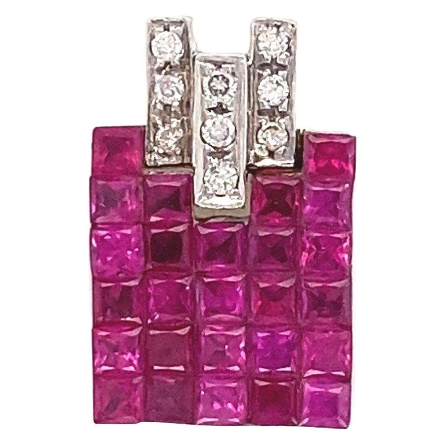 Invisible Set Diamond Necklace For Sale at 1stDibs