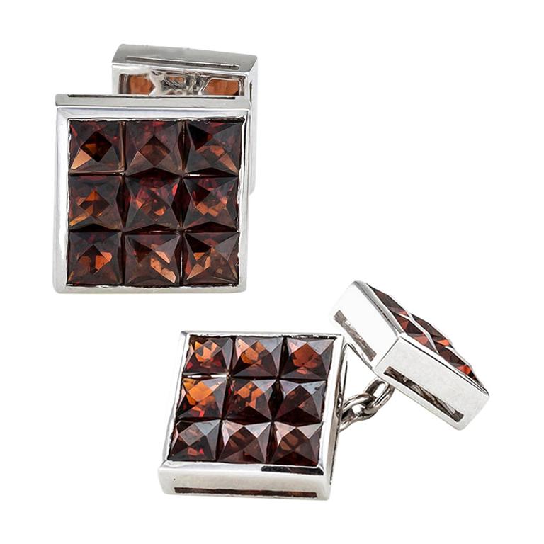 Melissa Spencer Gold Garnet Rock Quartz Beetle Portrait Cufflinks For ...