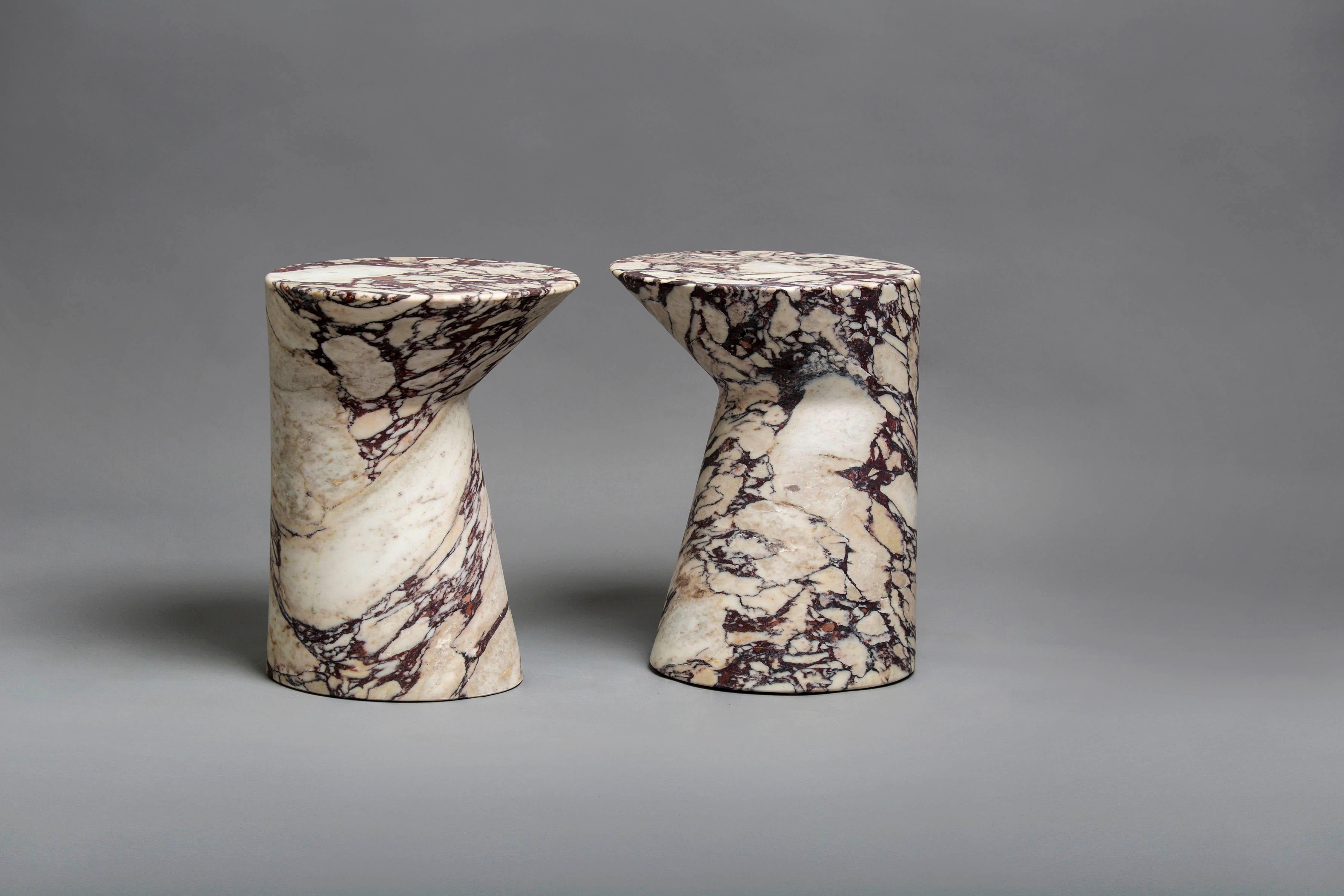 Io Side Table in Calacatta Viola Marble by Adolfo Abejon for Formar For ...