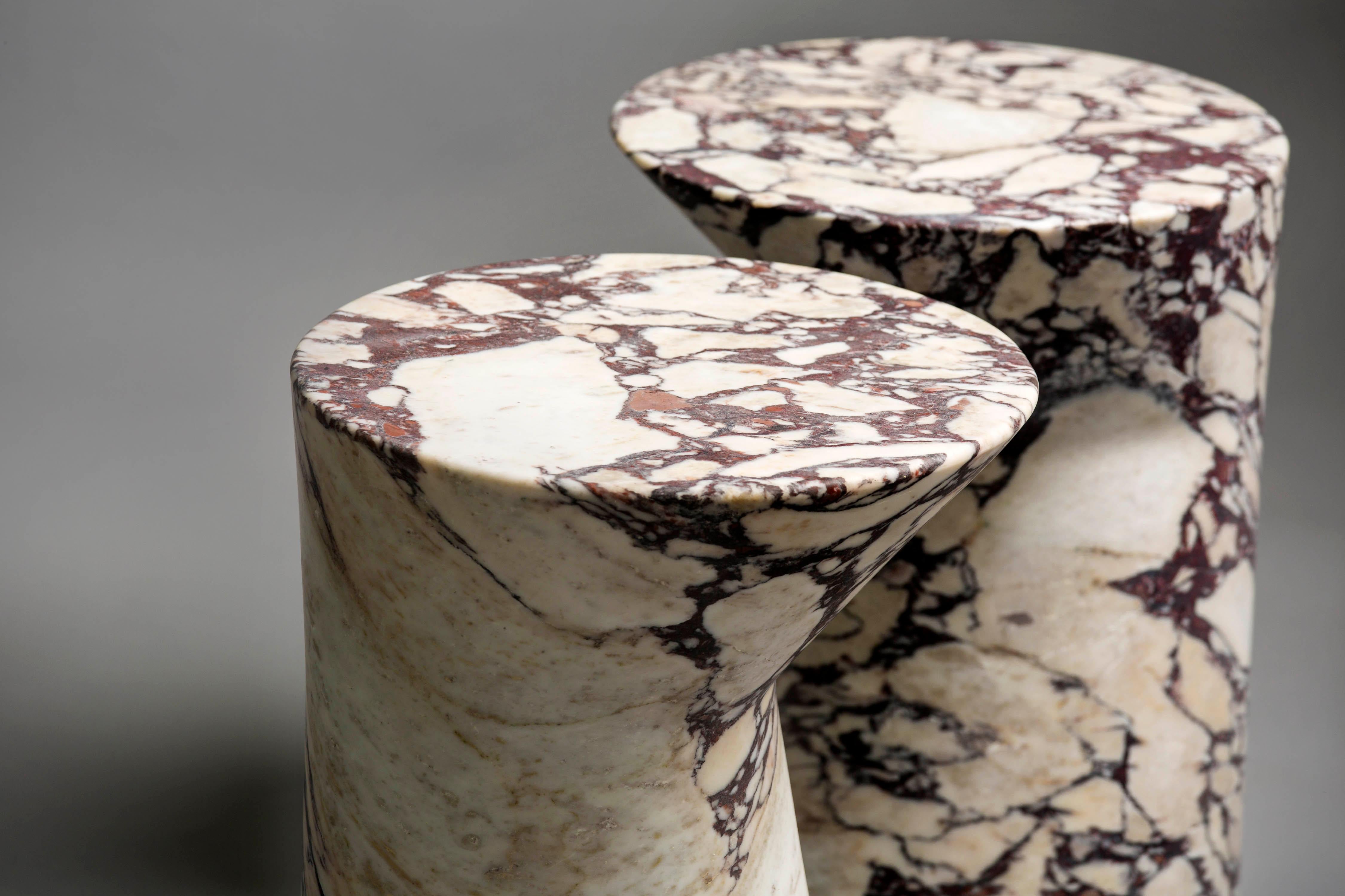 Io Side Table in Calacatta Viola Marble by Adolfo Abejon for Formar For ...