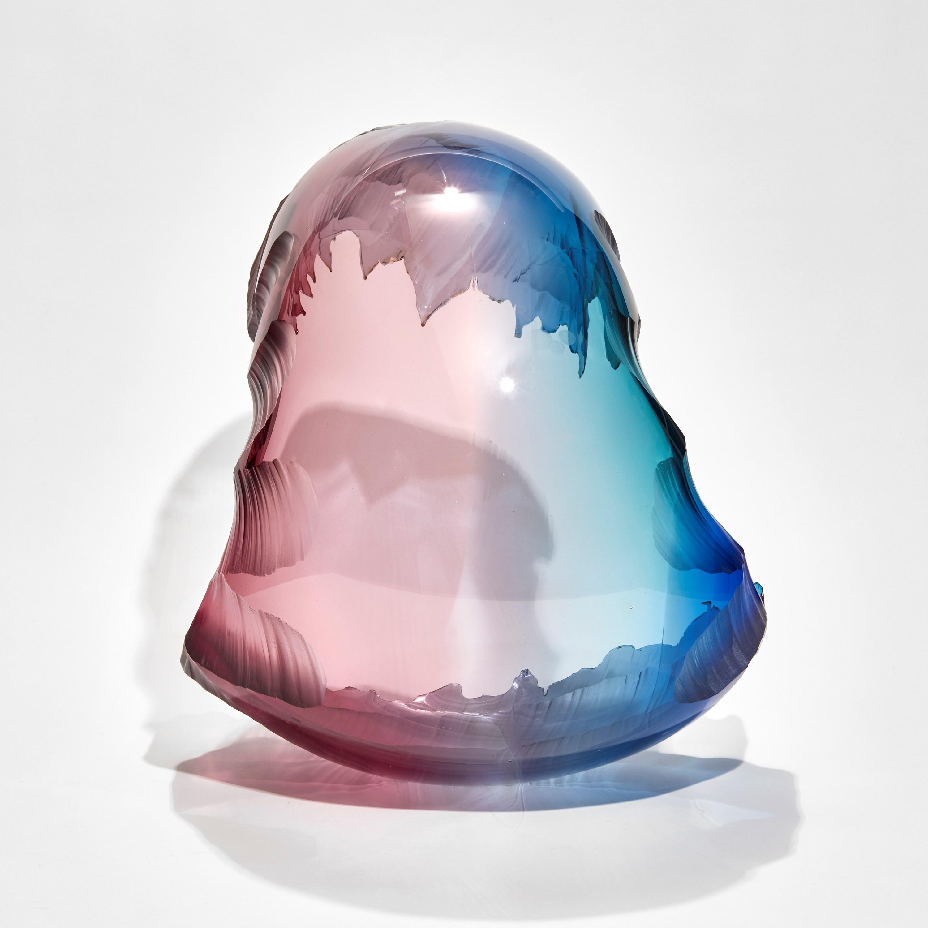 Iona Wave Rising, a Blue, Aqua and Purple Glass Sculpture by Graham ...