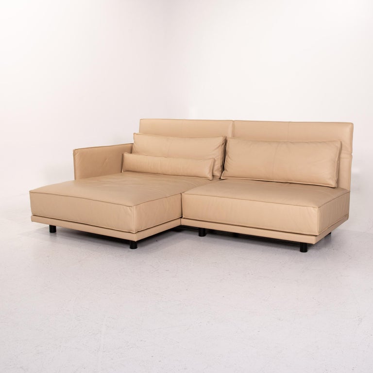 IP Design Cube Lounge Leather Corner Sofa Beige Sofa Couch For Sale at ...