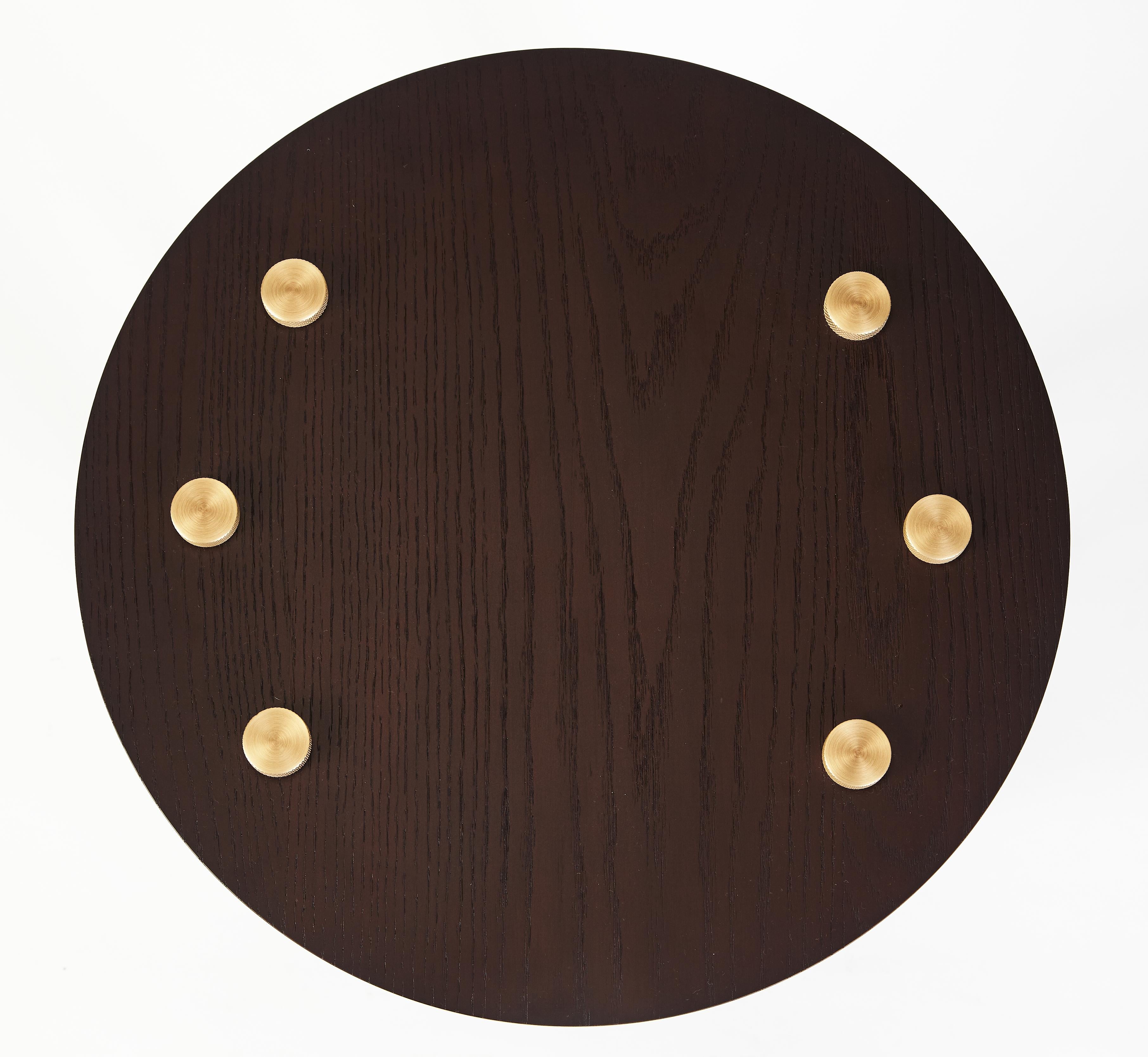 Ipanema Brass Side Table, Wood Top and Brushed Brass Legs, Handcrafted ...