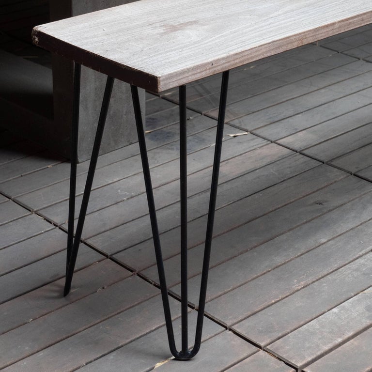 Ipe and Black Iron Hairpin Leg Bench, Short For Sale at 1stDibs | ipe ...