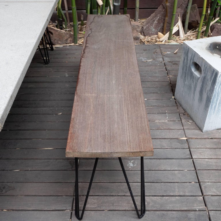 Ipe and Black Iron Hairpin Leg Bench, Long For Sale at 1stDibs | ipe ...
